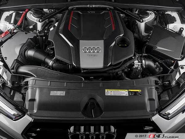 ECS - 023897ECS02 - Audi B9 Carbon Fiber Engine Cover Overlay Kit
