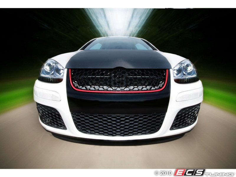 ECS - 21-9549RA - Badgeless Grille - Black With Red Strip - With Notch ...