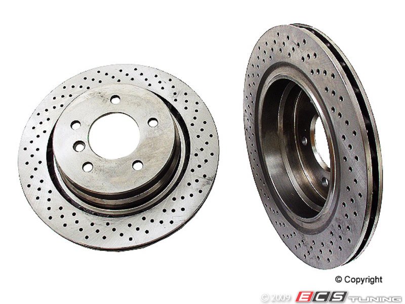 Zimmermann - 34212227177178ZS - Rear Cross Drilled Brake Rotors - Pair ...