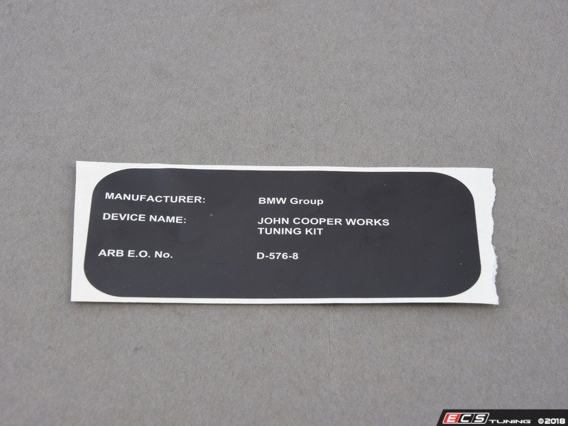 Genuine MINI - 01292167664 - HOMOLOGATION LABEL (01-29-2-167-664)