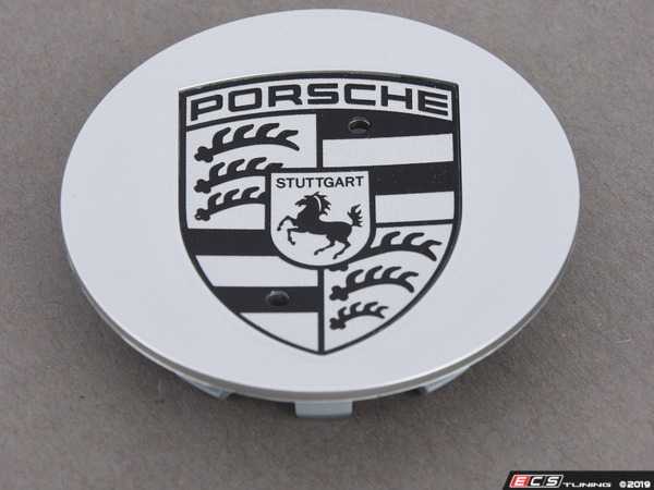 Genuine Porsche - 9P16011478Z8 - Silver Concave Center Cap With Black ...