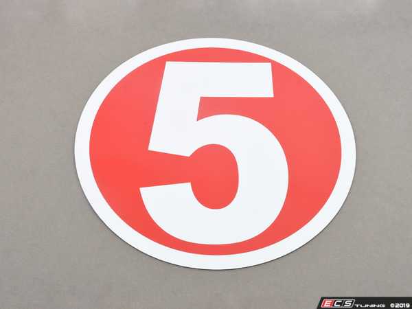 Rennline - EM03REDWHT5 - Round Magnetic Numbers - "5" - Pair - (NO ...