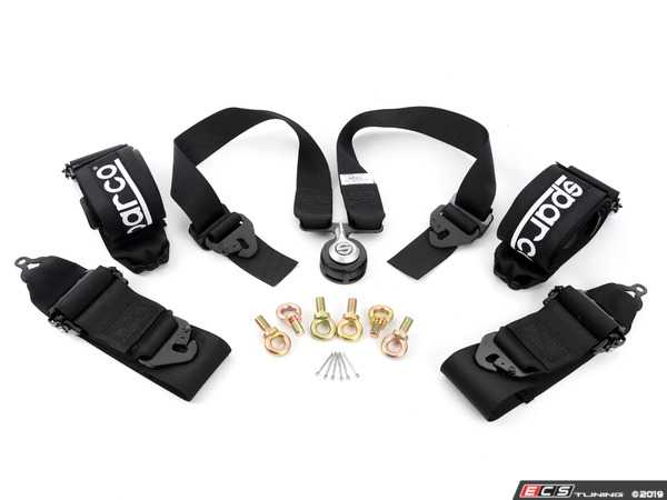 Sparco - 04818RALNR - 6-Point 3" Harness - Black