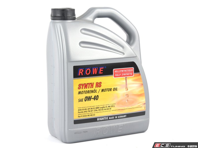 ROWE - 20020-538-03 - ROWE Hightec Synth RS Engine Oil (0W-40) - 5 Liter