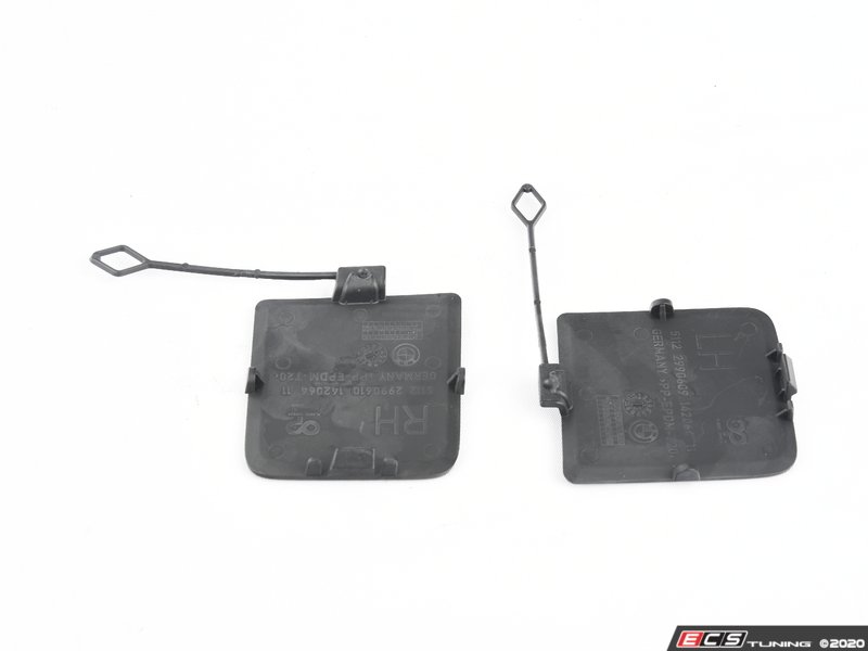 Genuine BMW - 51122452518 - Tow Hook Cover Set (Black) (51-12-2-452-518)