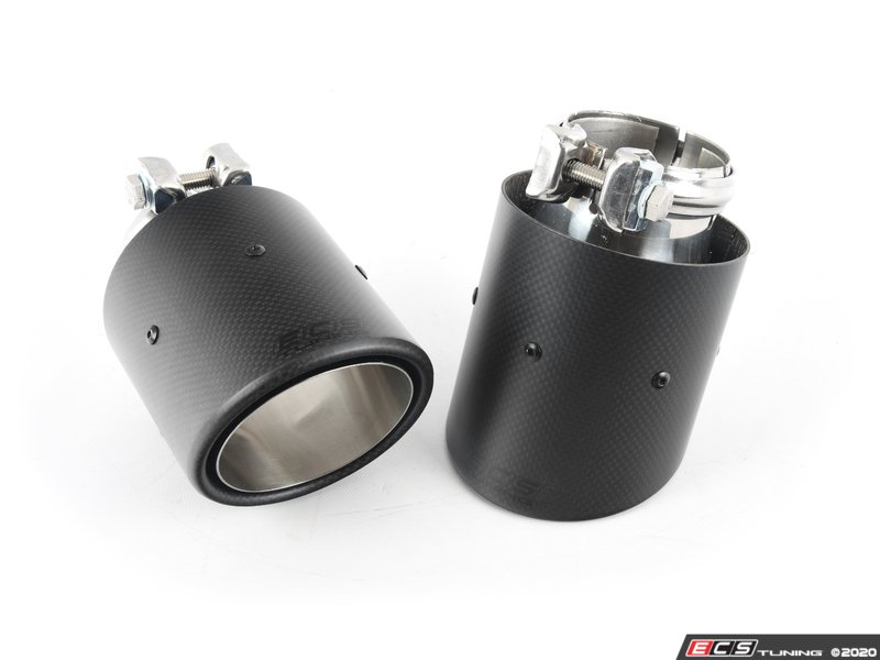 ECS - 004735LA01-01KT - ECS Swivel Exhaust Tips - 4.0" Carbon Fiber - Pair