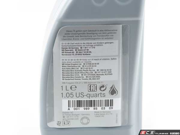 Genuine Mercedes Benz - 001989850309 - Dual Clutch Transmission Fluid ...