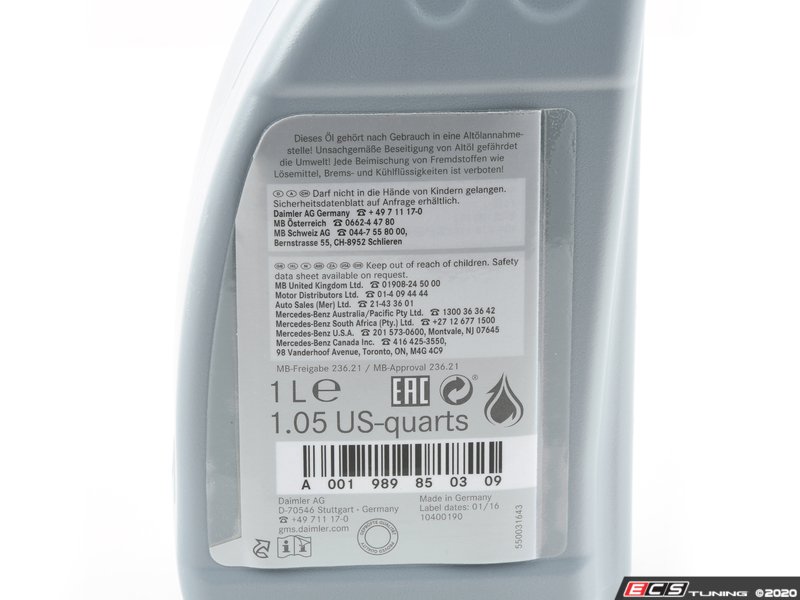 Genuine Mercedes Benz - 001989850309 - Dual Clutch Transmission Fluid ...