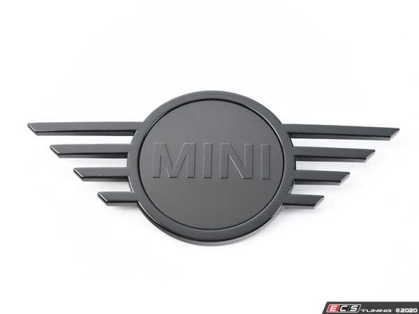 Genuine MINI - 51149880865 - Hood Emblem Piano Black Matte Center ...