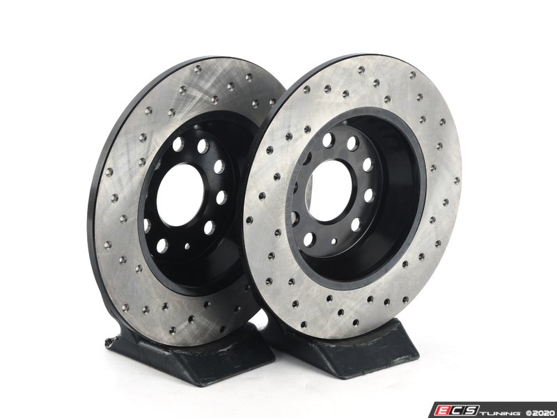 ECS - 3q0615601a-cdKT - Rear V4 Cross Drilled Brake Rotor - Pair ...