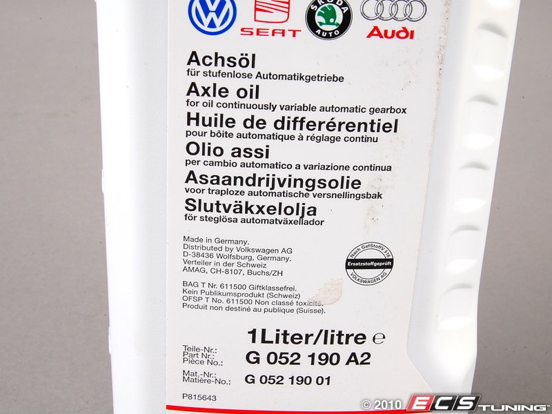 Genuine Volkswagen Audi - G052190A2 - Gear Oil - 1 Liter - (NO LONGER ...