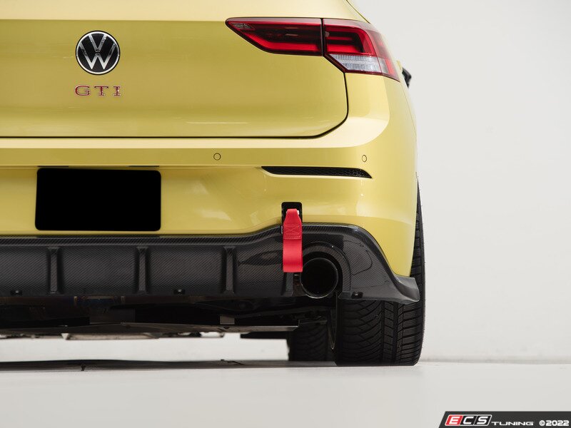 ECS - 008786LA02-01 - MK8 GTI/Golf R Race Tow Strap - Rear - Red