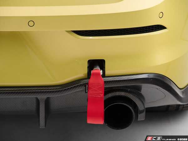 ECS - 008786LA02-01 - MK8 GTI/Golf R Race Tow Strap - Rear - Red