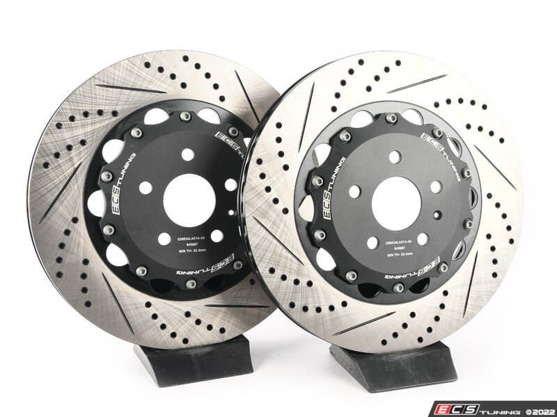 ECS - 039534la01aKT1 - 8V RS3 - Front 2-Piece Drilled & Slotted Brake ...