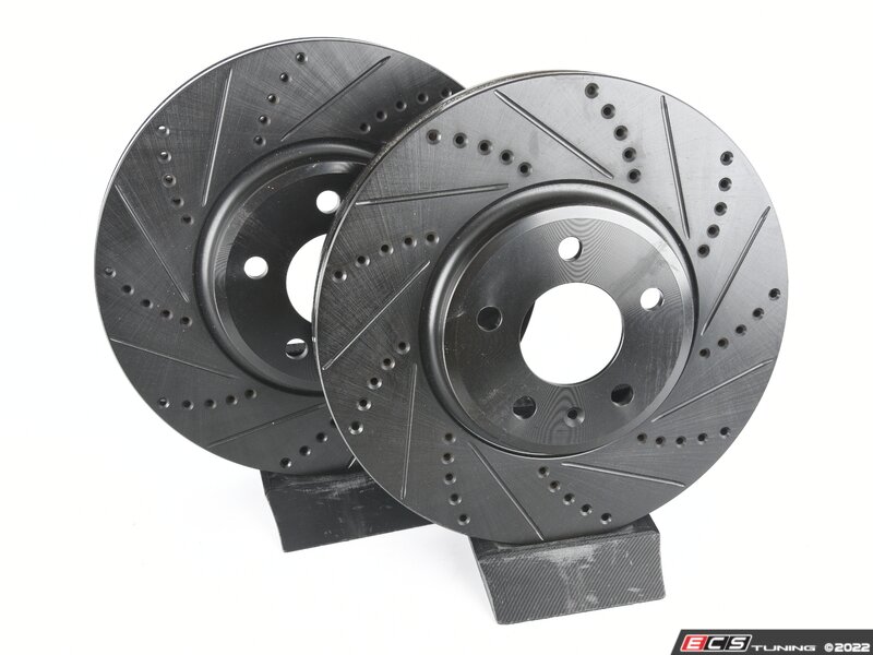 ECS - 8K0615301A-XS - Front V5 Drilled & Slotted Brake Rotors - Set ...