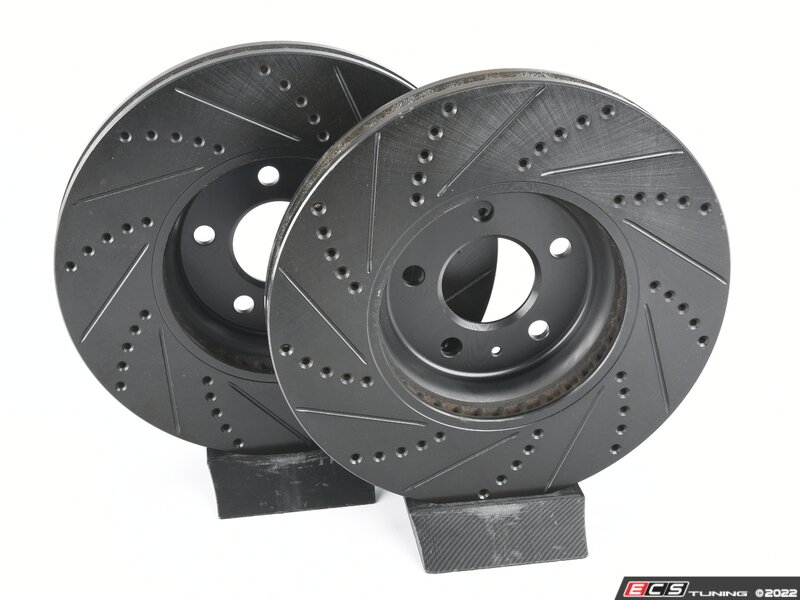 ECS - 8K0615301A-XS - Front V5 Drilled & Slotted Brake Rotors - Set ...