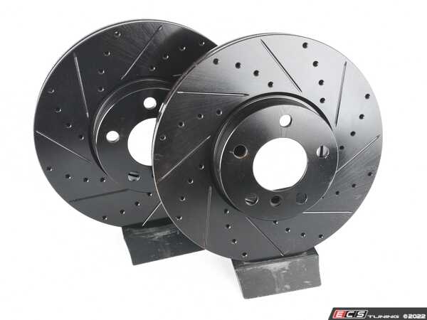 ECS - 34116886478-XS - Front V5 Drilled & Slotted Brake Rotors - Set ...
