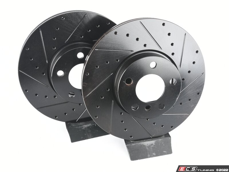 ECS - 34116886478-XS - Front V5 Drilled & Slotted Brake Rotors - Set ...
