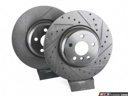ECS - 34208853554-S - Rear V5 Slotted Brake Rotors - Set (345x24)