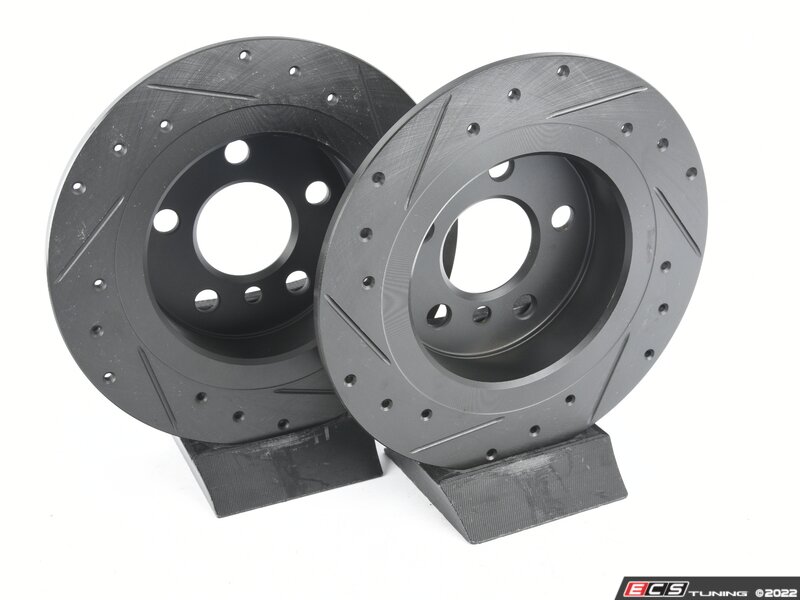 ECS - 34216799367-XS - Rear V5 Drilled & Slotted Brake Rotors - Set ...