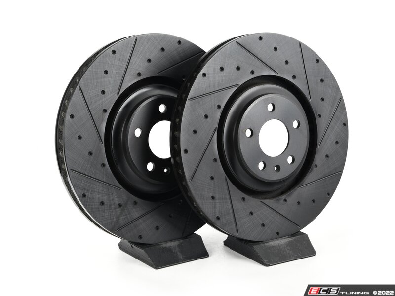 ECS - 4H0615301AN-XS - Front V5 Dimpled & Slotted Brake Rotors - Set ...