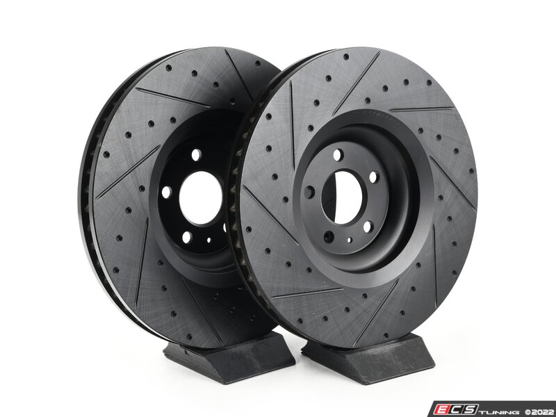 ECS - 4H0615301AN-XS - Front V5 Drilled & Slotted Brake Rotors - Set ...