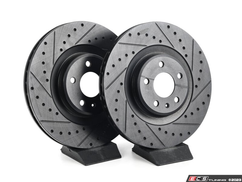 ECS - 8K0615301M-XS - Front V5 Dimpled & Slotted Brake Rotors - Set ...