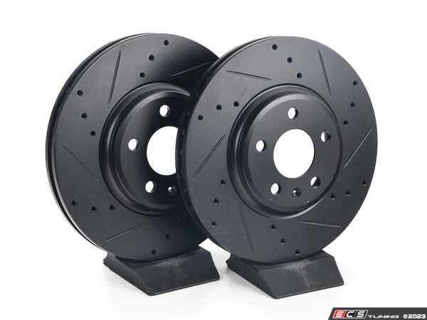 ECS - 8K0615301A-XS - Front V5 Drilled & Slotted Brake Rotors - Set ...