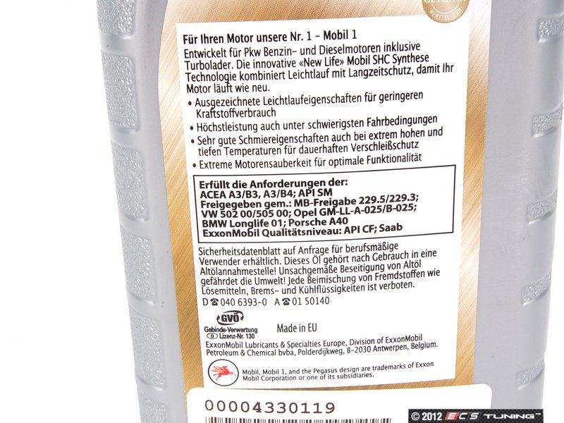 Genuine Porsche - 00004330119 - Mobil 1 Container Porsche Factory Fill ...