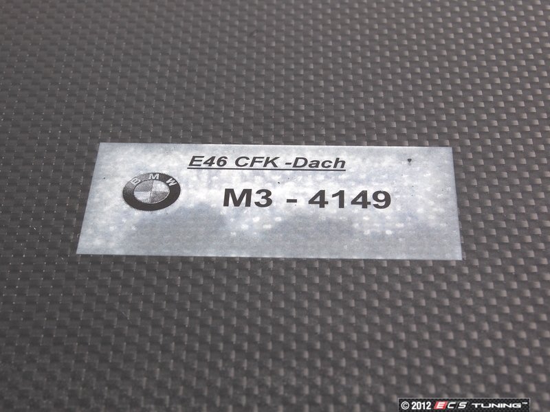 Genuine European BMW - 41007895382 - Carbon Fiber CSL Roof Panel (41-00 ...