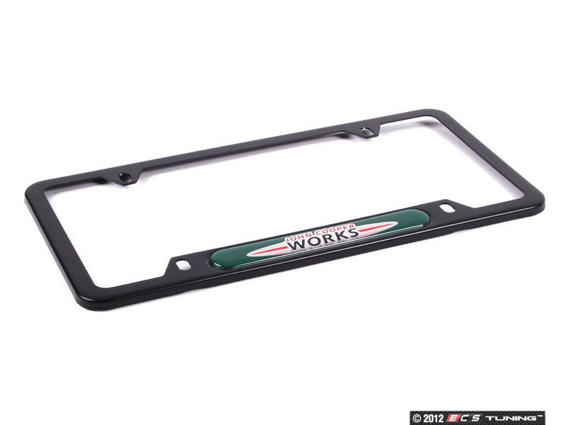 Genuine MINI - 82122148728 - MINI JCW Logo License Plate Frame - Black ...
