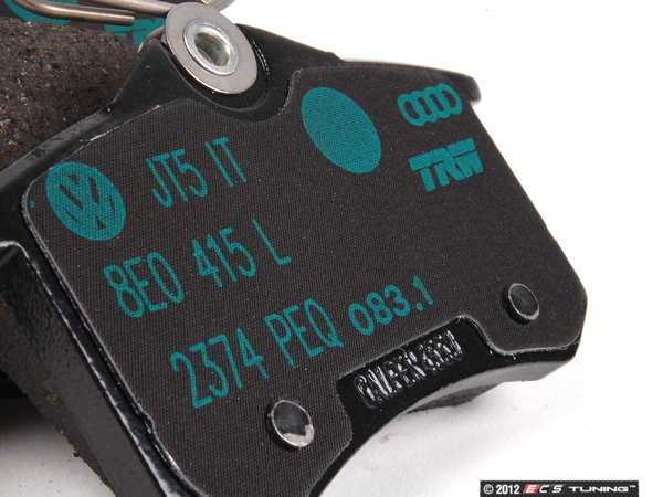 Genuine Volkswagen Audi - 8E0698451L - Rear Brake Pad Set (8E0 698 451 L)