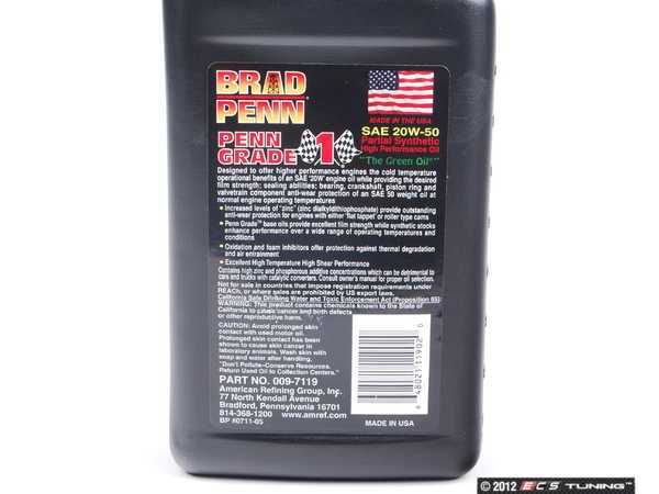 Brad Penn - 7119C - Penn Grade 1 Engine Oil (20w-50) - 1 Quart