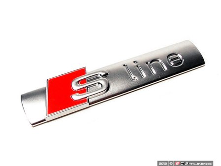 Genuine Volkswagen Audi - 8N0853601A - 'S-Line' Emblem - Chrome/Red ...