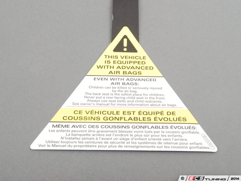 Genuine Volkswagen Audi - 8E0010352P - Airbag Warning Sticker (8E0 010 ...