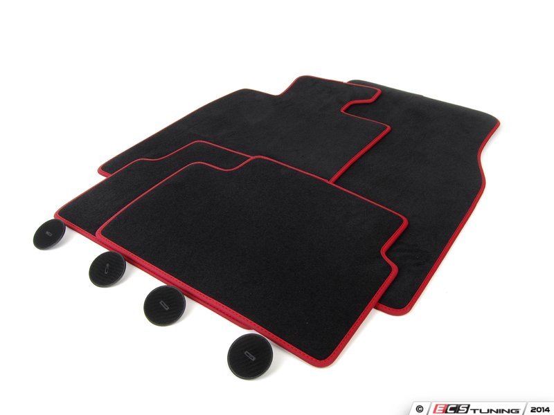 Genuine MINI - 51477324833 - MINI Velours Floor Mats Carbon Black / Red ...
