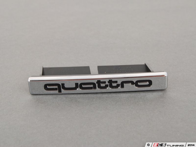Genuine Volkswagen Audi - 4F08537362ZZ - "Quattro" Grille Emblem - Chrome