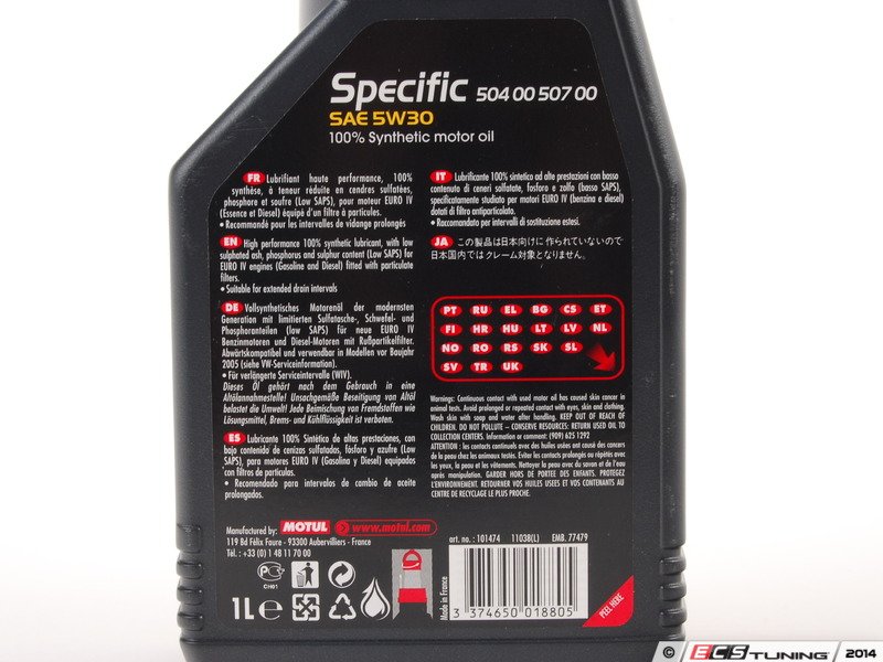 Motul - 838711 - Specific 504.00 / 507.00 Engine Oil (5w-30) - 1 Liter ...