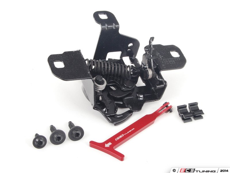 Assembled By ECS - 004200ECS02KT4 - Hood Release Kit - With Red Billet ...