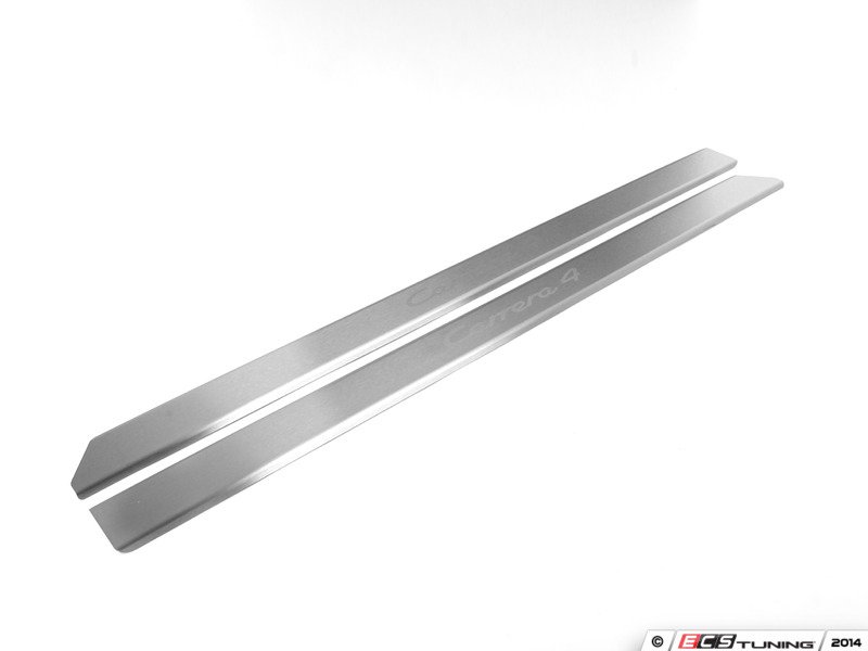 Genuine Porsche - 99355198002 - Door Sill Scuff Plate Set - Stainless Steel