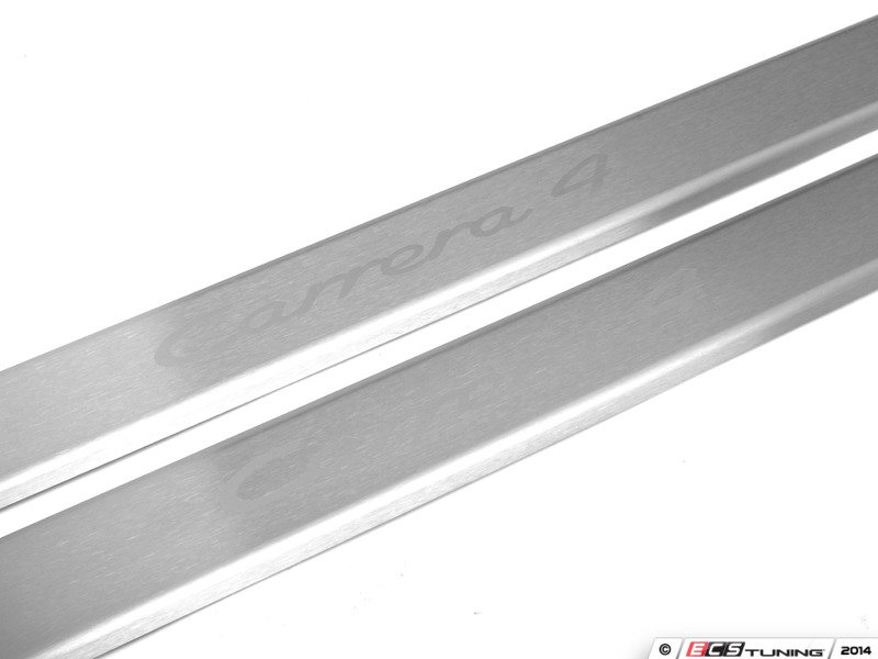 Genuine Porsche - 99355198002 - Door Sill Scuff Plate Set - Stainless Steel