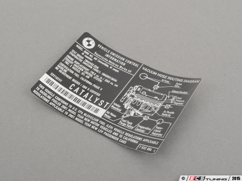 Genuine BMW - 71227832004 - Emissions Label (71-22-7-832-004)