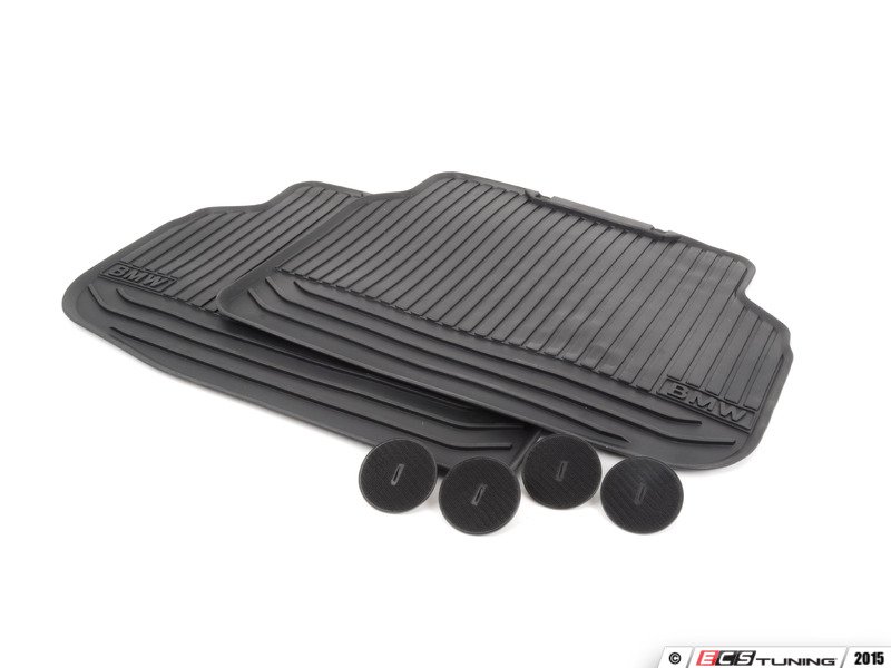 Genuine BMW - 51472409276 - Rubber Rear Floor Mat Set - Black - (NO ...
