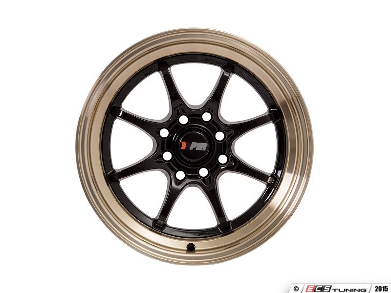 F1R Wheels - F03158BKBZ25 - F03 15x8 4x100/114.3 25ET Black/ Bronze Lip ...