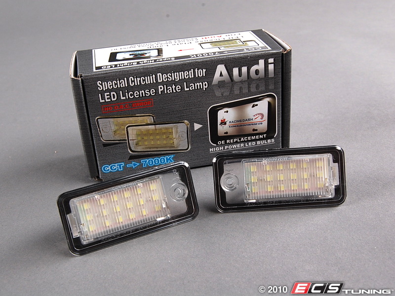 ECS News - Audi Racing Dash LED License Plate Light Conversion Kit