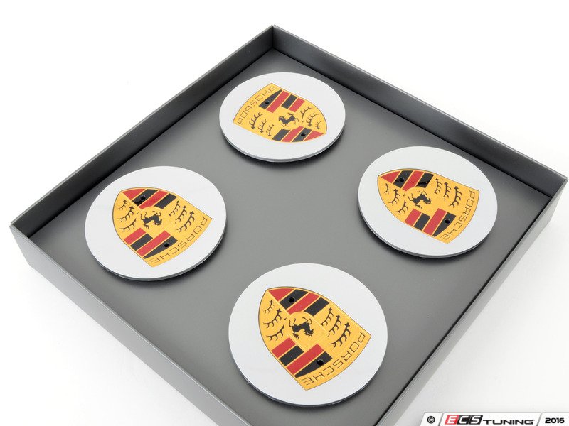 Genuine Porsche - 00004460502 - Center Cap Set - Silver With Colored ...
