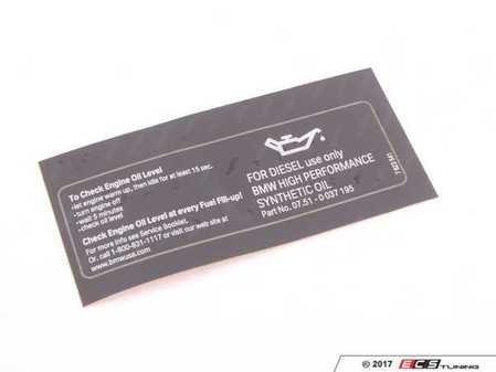 Genuine BMW - 71227823541 - LABEL HIGH PERFORMAN (71-22-7-823-541)