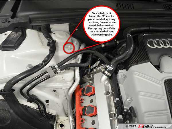 ECS - 008049ecs01KT - Carbon Fiber Strut Tower Brace - Audi B8 A4/A5/S4/S5